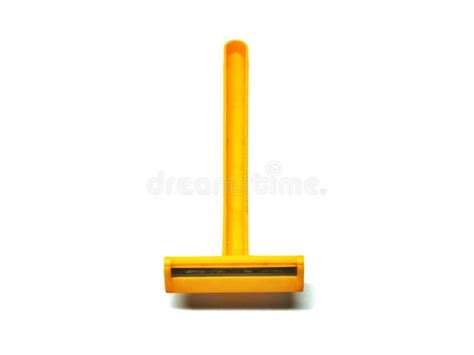 Isolated Yellow Razor On White Background Stock Image Image Of Shadow