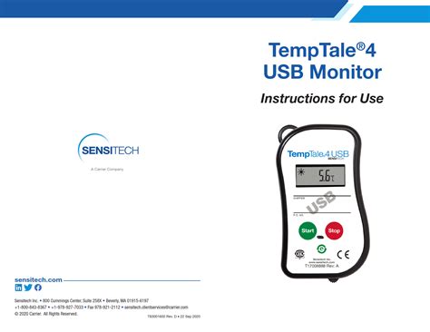 Sensitech Temptale Ultra Fit Single Use Temperature Logger Instruction
