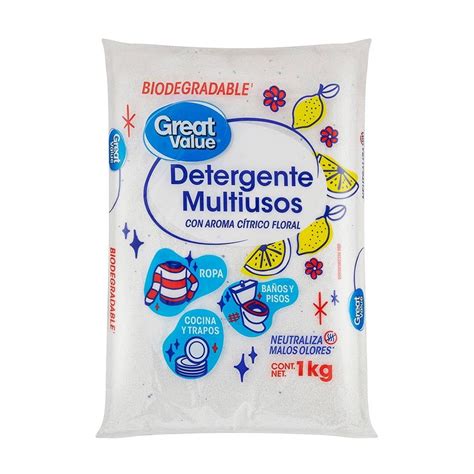 Detergente Multiusos Great Value En Polvo Cítrico Floral 1 Kg Bodega