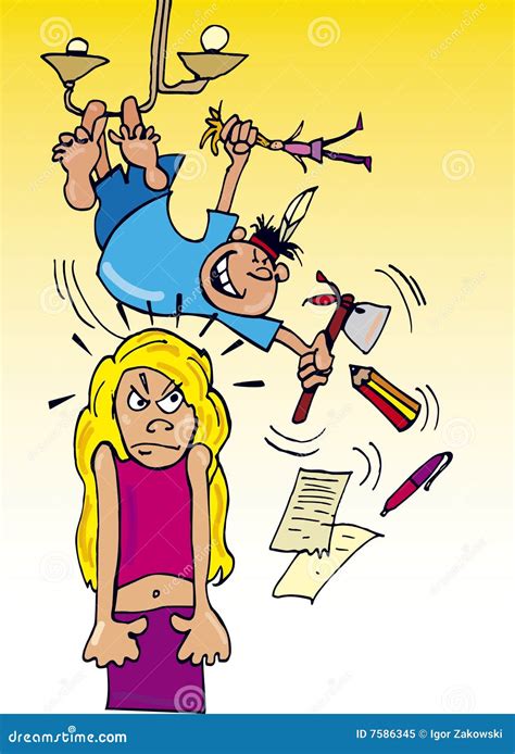 Ragazza E Fratello Maleducato Illustrazione Vettoriale Illustrazione