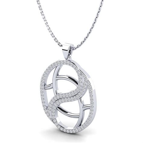 Achetez Pendentif Pour Femme Madyson En Or Blanc 750 Diamant 036 Carats Ronde Taillé Glamirafr