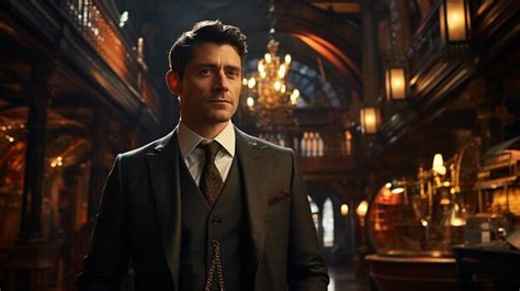 Premium AI Image Gentleman In The Library Business Casual Look