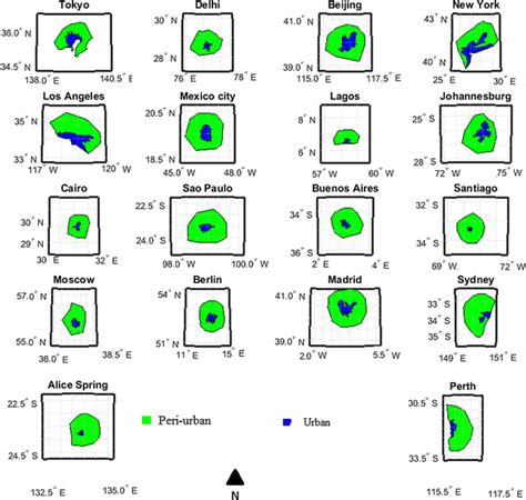 Location Of Selected Mega Cities And Their Urban And Peri Urban