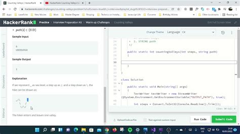 How To Simply Solve Hackerrank Counting Valley Challenge In C Youtube