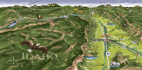 Salmon Scenic Map Visit Salmon Valley Idaho