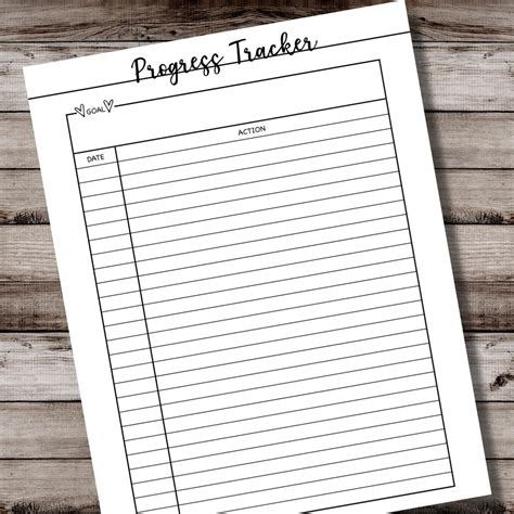 Progress Tracker Printable Etsy