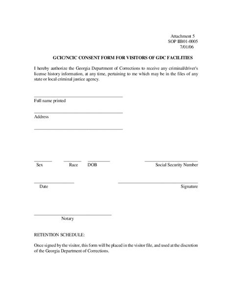 Fillable Online Gcic Ncic Consent Form Fill Online Printable Fillable Fax Email Print