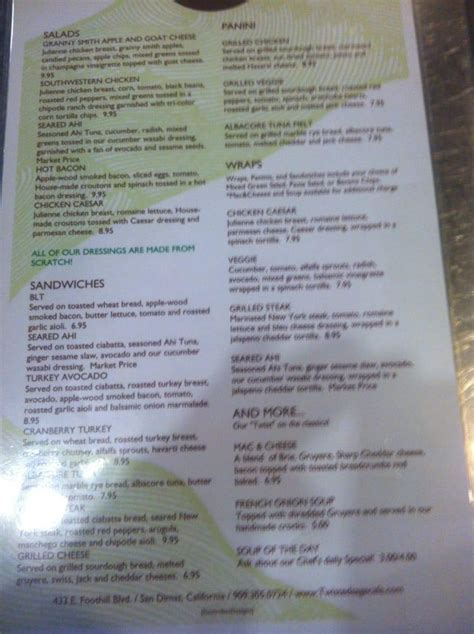 Menu At Twisted Sage Cafe And Catering San Dimas