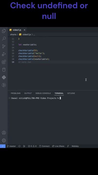 Check If A Variable Is Undefined Or Null Javascript Shorts Ytshorts Shortsfeed Youtube