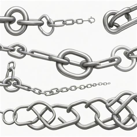 Chain Link Vector Set White Background Isolated Premium Ai Generated Vector