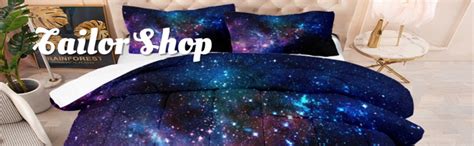 Tailor Shop Galaxy Comforter Set Universe Outer Space Blue