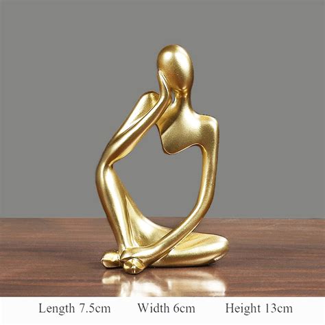 3pcs Mini Thinker Statue T Resin Set Home Decor Party Decorations