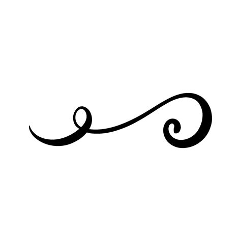 Curl Calligraphy Graphic Line Romantic Ornament Border Design