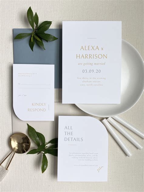 Unique Modern Wedding Invitation Greenery Wedding Invitation With Laser