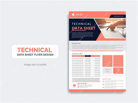 Premium Vector Technical Data Or Product Sheet Template Design