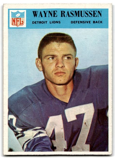 1966 Philadelphia Wayne Rasmussen Detroit Lions 74 Ebay