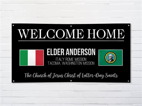 Welcome Home Printable Missionary Banner Door Banner Return Missionary