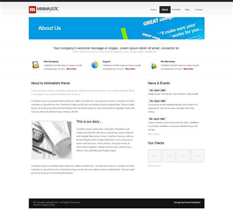 MiniMalist Website Template Corporate CSS Templates CSS Templates DreamTemplate