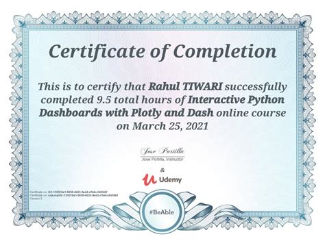 Rahul Tiwari On Linkedin Certificate Python Plotly Dash