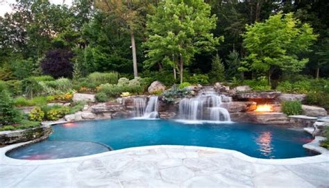 30 Great Inground Swimming Pools With Waterfall And Natural Stone Decor