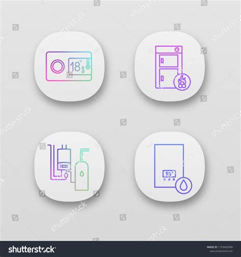 Heating App Icons Set Uiux User Stock Vector Royalty Free 1193462008 Shutterstock