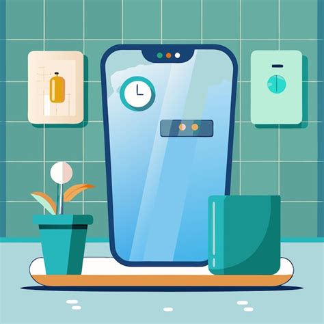 Illustration Of A Modern Smart Scale That Tracks Body Metrics Premium