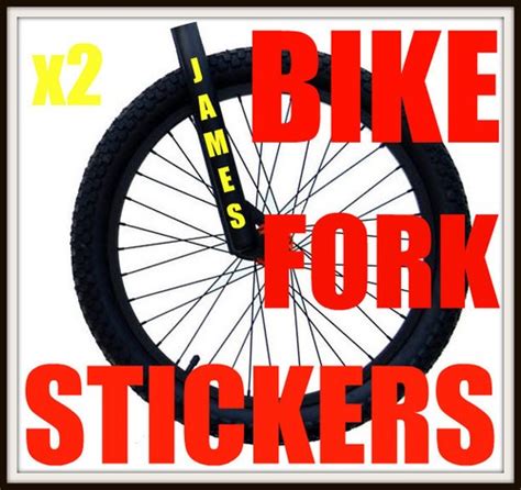 2 X Custom Personalised Bike Fork Decals Bmx And Mountain Bike Stickers