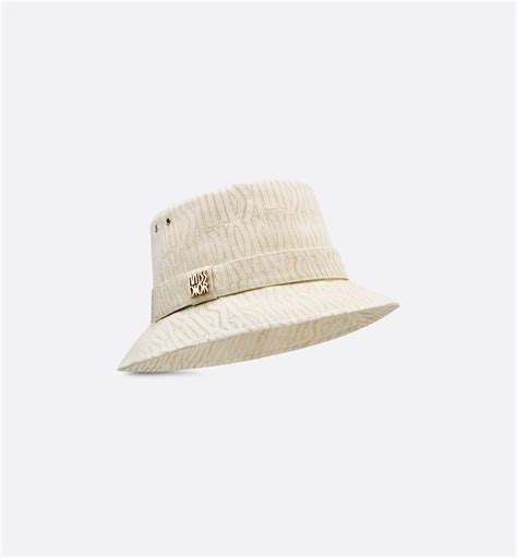 Dior Or Teddy D Bucket Hat Met Miss Dior Allover Motief En Smalle Rand