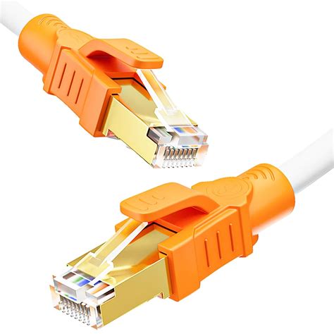 Meipek Cable Ethernet 5m Cat 8 Cable Rj45 Blindé Haut Debit 40gbps 2000mhz 26awg S Ftp Pimf