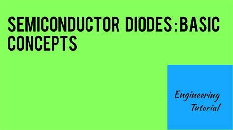 Semiconductor Diodes Basic Concepts Youtube