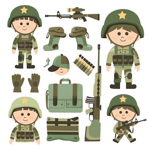 Premium Vector A Collection Of Soldiers With A Star On Their Hat
