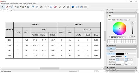 adding tables to a document sketchup help