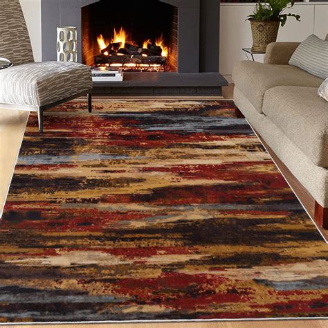 Caromio Modern Colorful Area Rug 4x6 Washable Abstract Area Rug Indoor