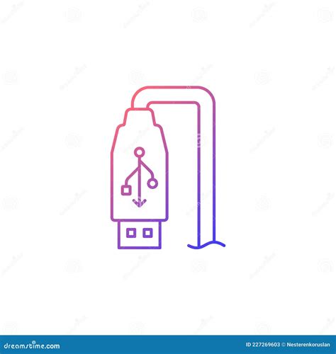 Usb Output Gradient Linear Vector Manual Label Icon Stock Vector Usb Output Gradient Linear Vector Manual Label Icon Stock Vector