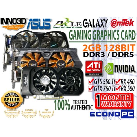 NVIDIA GTX 750Ti 2GB 128BI GRAPHICS CARD DDR3 DDR5 GEFORCE RADEON MODEL HIGH GAMING QUALITY
