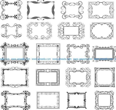 Decorative Rectangle Frame Pattern Download Vector