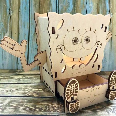 Spongebob Stationery Stand Laser Cutting File Creatorally