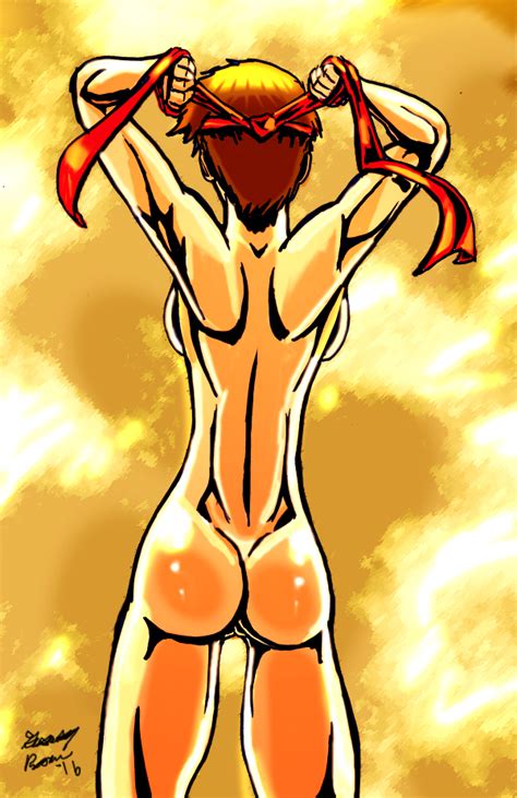 Rule 34 Back View Headband Nude Sakura Kasugano Solo Street Fighter