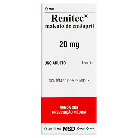 Renitec 20mg Merck Caixa 30 Comprimidos Gtineanupc 7897337705868