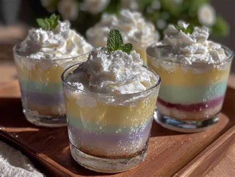 Vibrant Pastel Layered Jello Cups Recipe Easy Homemade Dessert With Whipped Cream