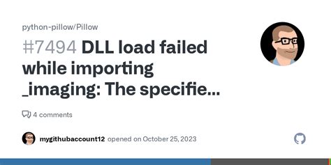 Dll Load Failed While Importing Imaging The Specified Module Could