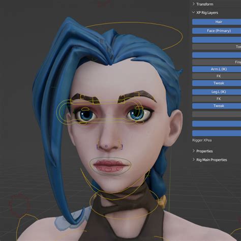Jinx Character Rig Blender Animprops
