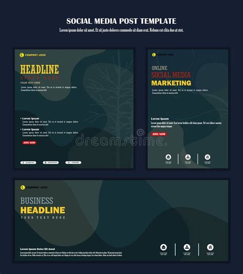 Dark Green Color Background Social Media Post Stock Vector Illustration Of Cover Business