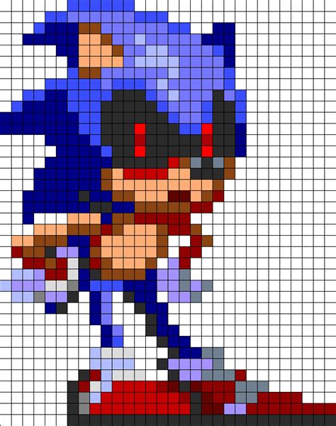 Sonic Exe Im Waiting Kandi Pattern Pixel Art Pattern Pixel Art Grid Pixel Art
