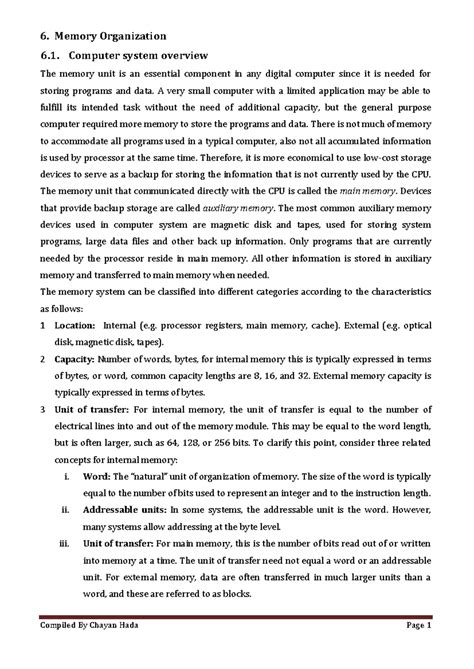 Chapter 6 This Is Helpful For Those Who Need Computer Architecture Notes 6 Memory