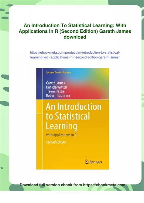 Summary An Introduction To Statistical Learning With Applications In R