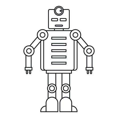Robot Icon Outline Style 15089938 Vector Art At Vecteezy