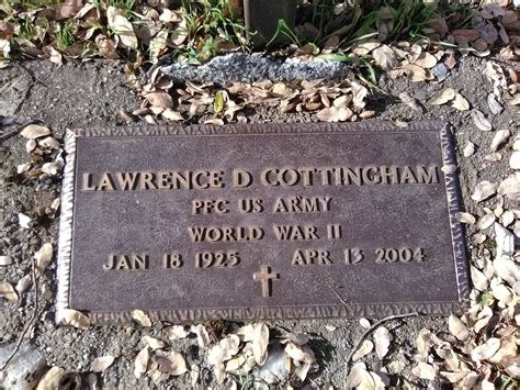 Lawrence Daniel Cottingham 1925 2004 Monumento Find A Grave