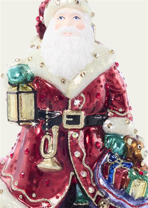Jay Strongwater Bountiful Santa Glass Christmas Ornament Bergdorf Goodman
