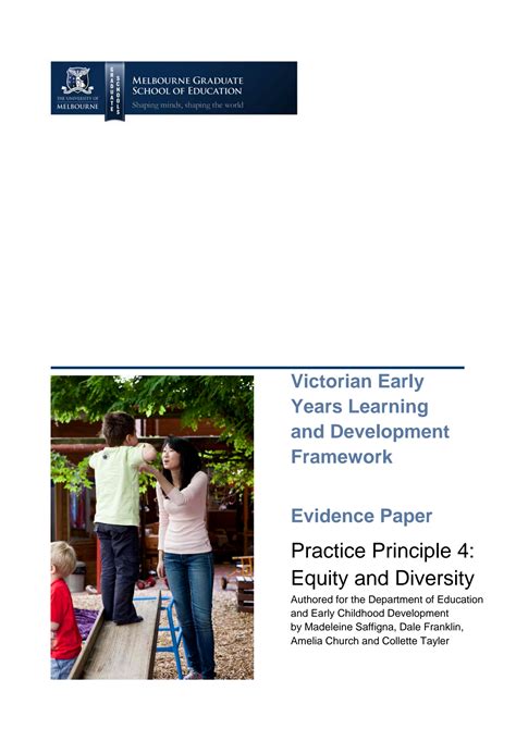 Solution Victorian Early Years Learning And Development Framework Evidence Paper Practice